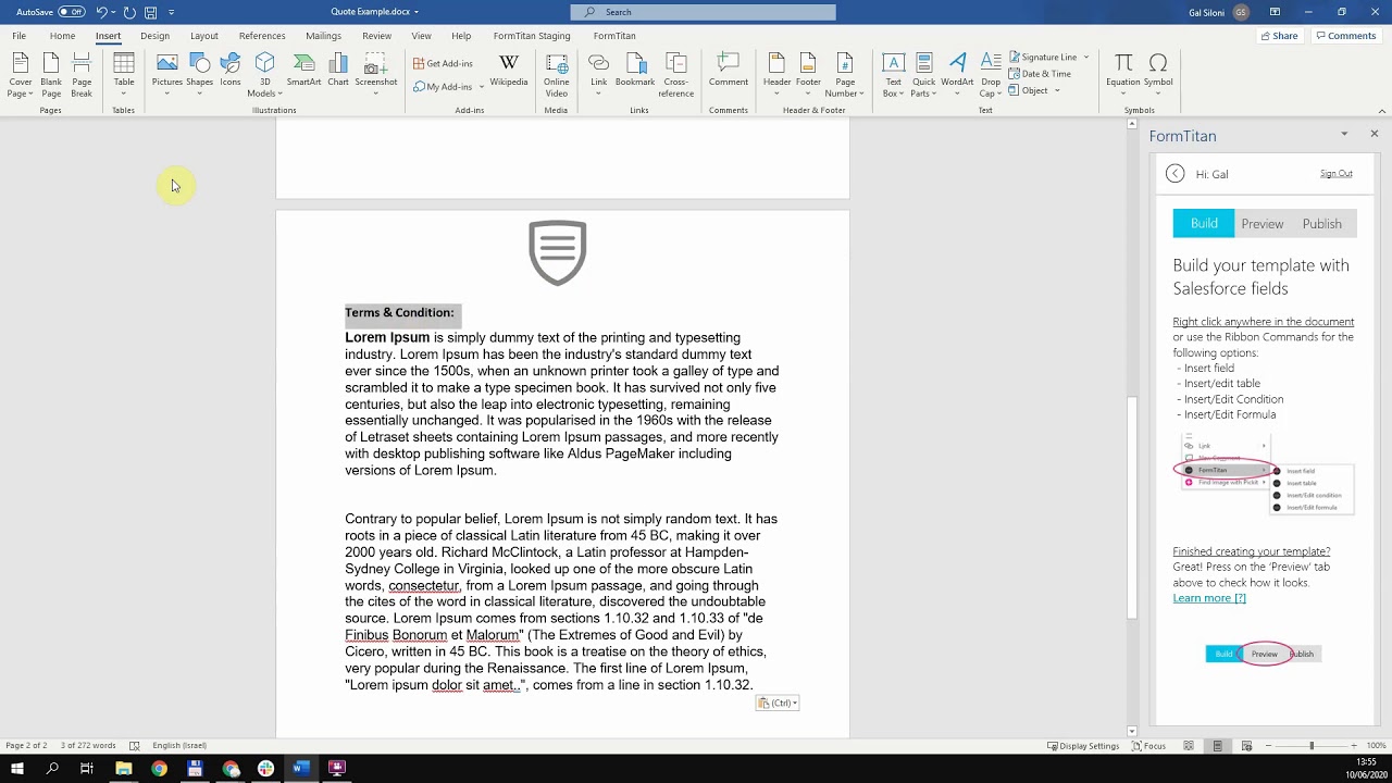 Create a document generation template in 7 minutes