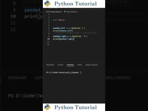 Padding Strings In Python | Python Tutorial