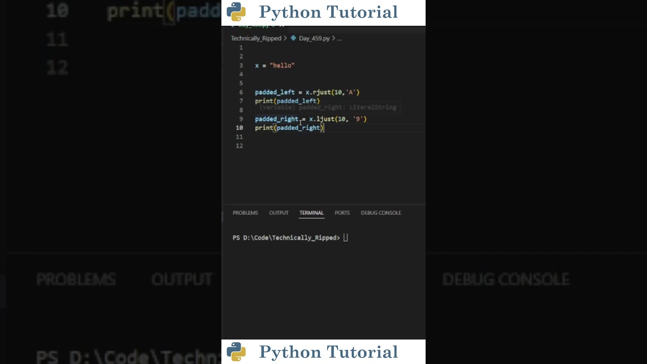 Padding Strings In Python | Python Tutorial