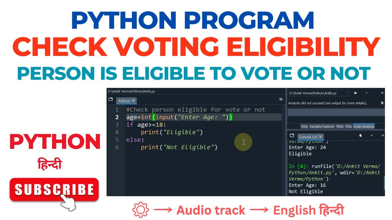 Python Program to Check Eligibility for Voting