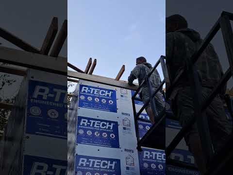 Installing framing band #construction #woodworking #foryou
