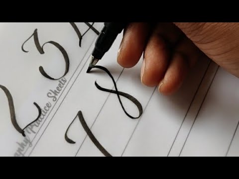 Numbers in Calligraphy Tutorial #numbers #shorts