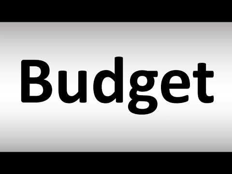 How to Pronounce Budget