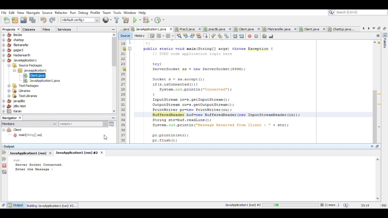 Write a program to implement the connection oriented echo client server application.
