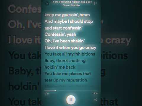 There's nothing holdin' me back - Shawn Mendes #lyrics #spotify #fyp #shawnmendes #shorts