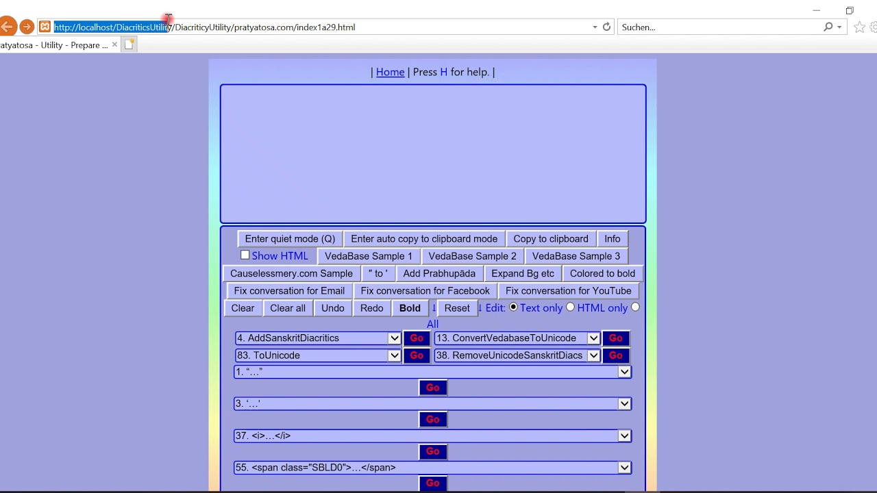 How to Copy Text from Vedabase to Unicode Offline Utility Pratyatosa Prabhu
