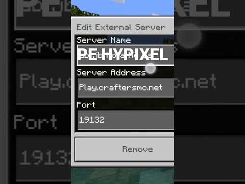 PE HYPIXEL IP ADDRESS IS Play.craftersmc.net port is same
