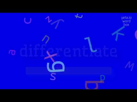 How to say "differentiate"! (High Quality Voices)