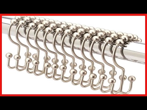 2lbDepot Double Shower Curtain Hooks Rings (Brushed Nickel, Satin Decorative Finish)