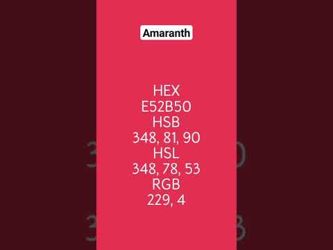 HTML Color Code Amaranth | HEX Codes #ffffff #html #asmr