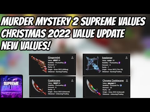 MM2 *NEW* GODLYS AND ANCIENTS VALUES! Supreme Values Murder Mystery 2 Christmas Update 2022