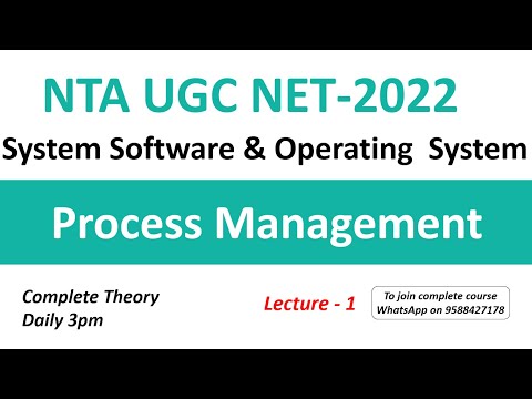 Process Management - System Software and Operating System Video Lecture - Crash Course for UGC ...