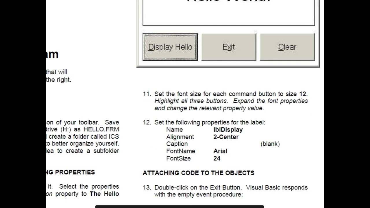 Visual Basic Tutorial ICS2O 2019-2020