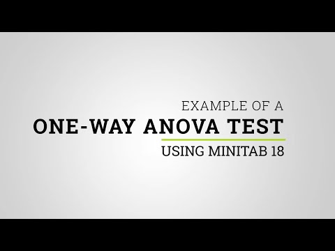 Example of a One Way ANOVA Using Minitab