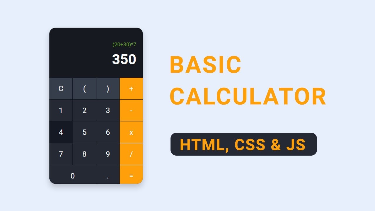 How to Build a Basic Calculator using HTML, CSS & JavaScript | Step-by-Step Tutorial