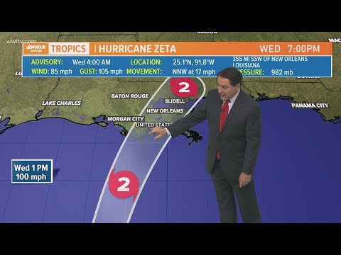 Wednesday 4 am Tropical Update: Hurricane Zeta forecast to be Cat 2 at landfall