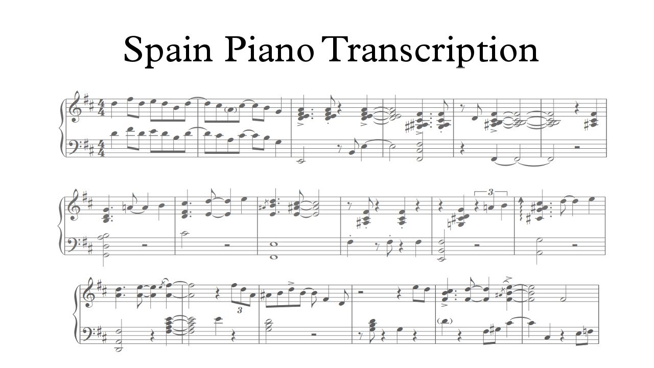 Spain - Yohan Kim (Piano Transcription)