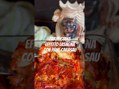 Eggplant parmigiana lasagna-style, with carasau bread #recipe #parmigiana