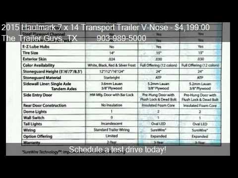 2015 Haulmark 7 x 14 Transport Trailer V-Nose for sale in T