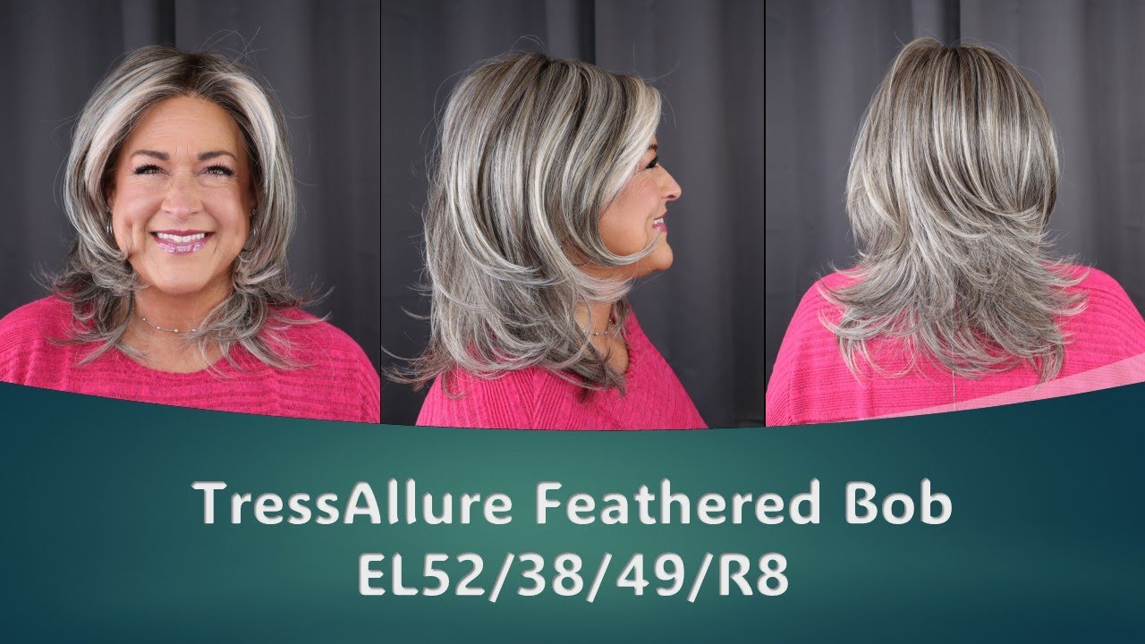 TressAllure Feathered Bob: PERFECT Ponytail Wig  | Color EL52/38/49/R8
