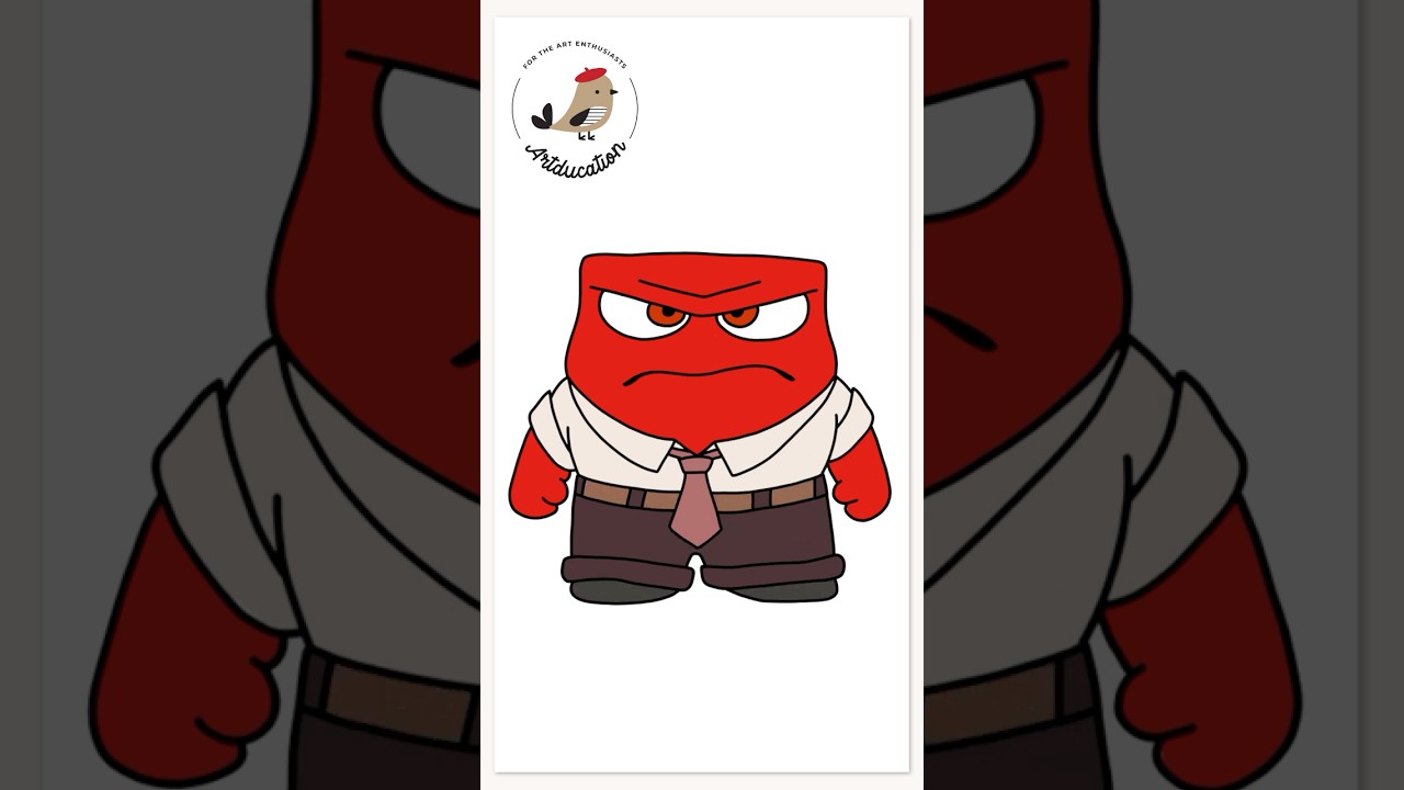 How To Draw Anger From Inside Out #artducation #howtodraw #anger #insideout #drawing #shorts