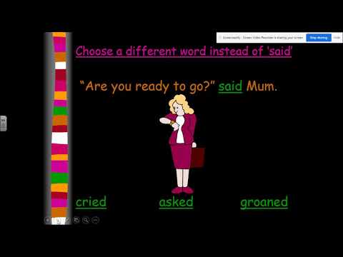 Year 3 alternative words for said