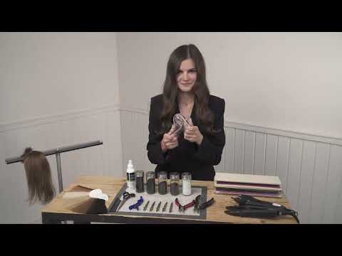 Tools and materials for hair extensions specialist.