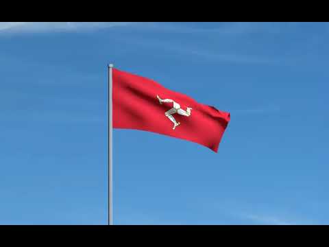 Isle of Man flag waving
