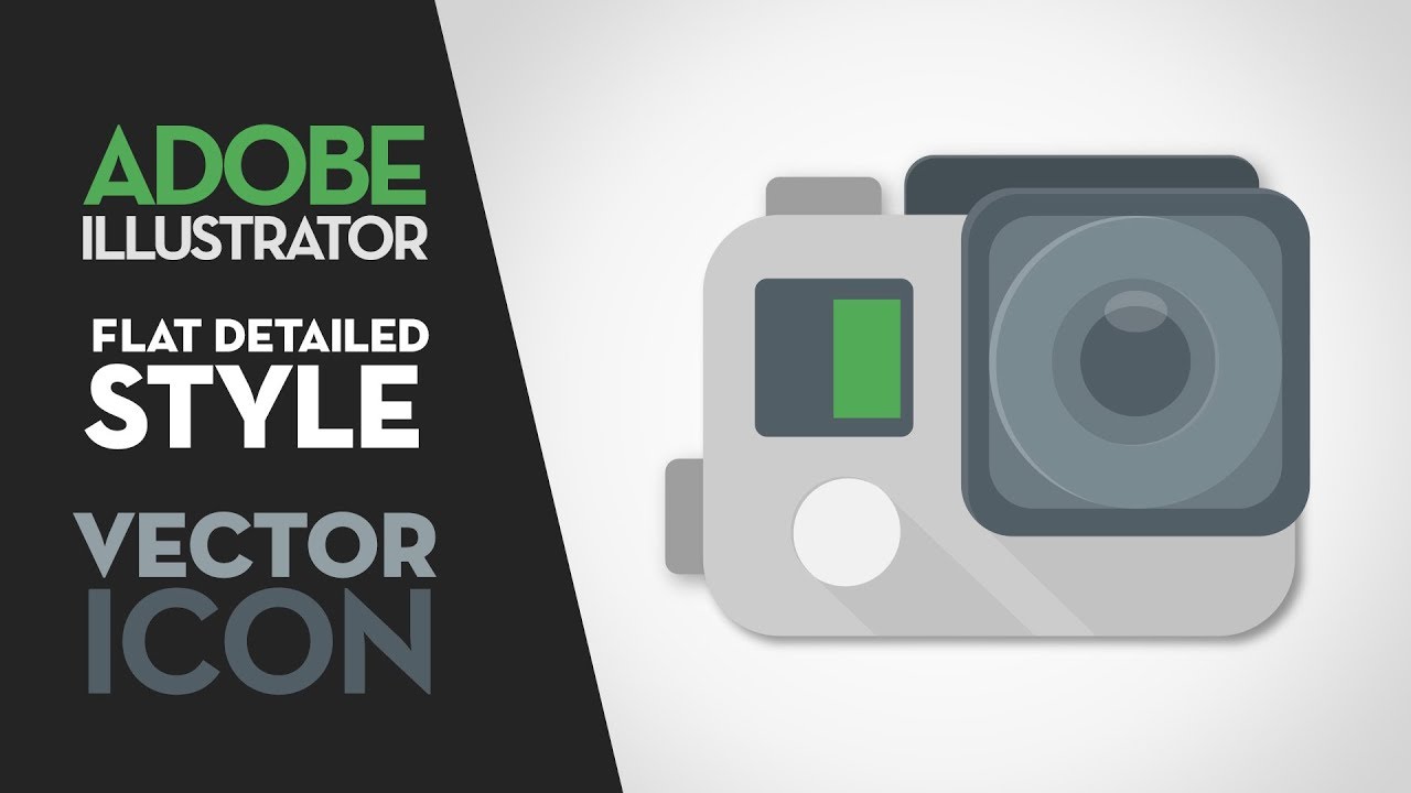 GoPro Hero Camera Flat Vector Icon Design in Adobe illustrator CC