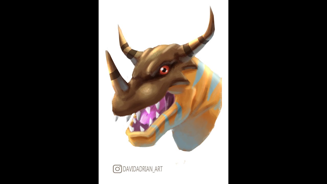 GREYMON (DIGIMON) -  QUICK STUDY - SPEEDPAINT