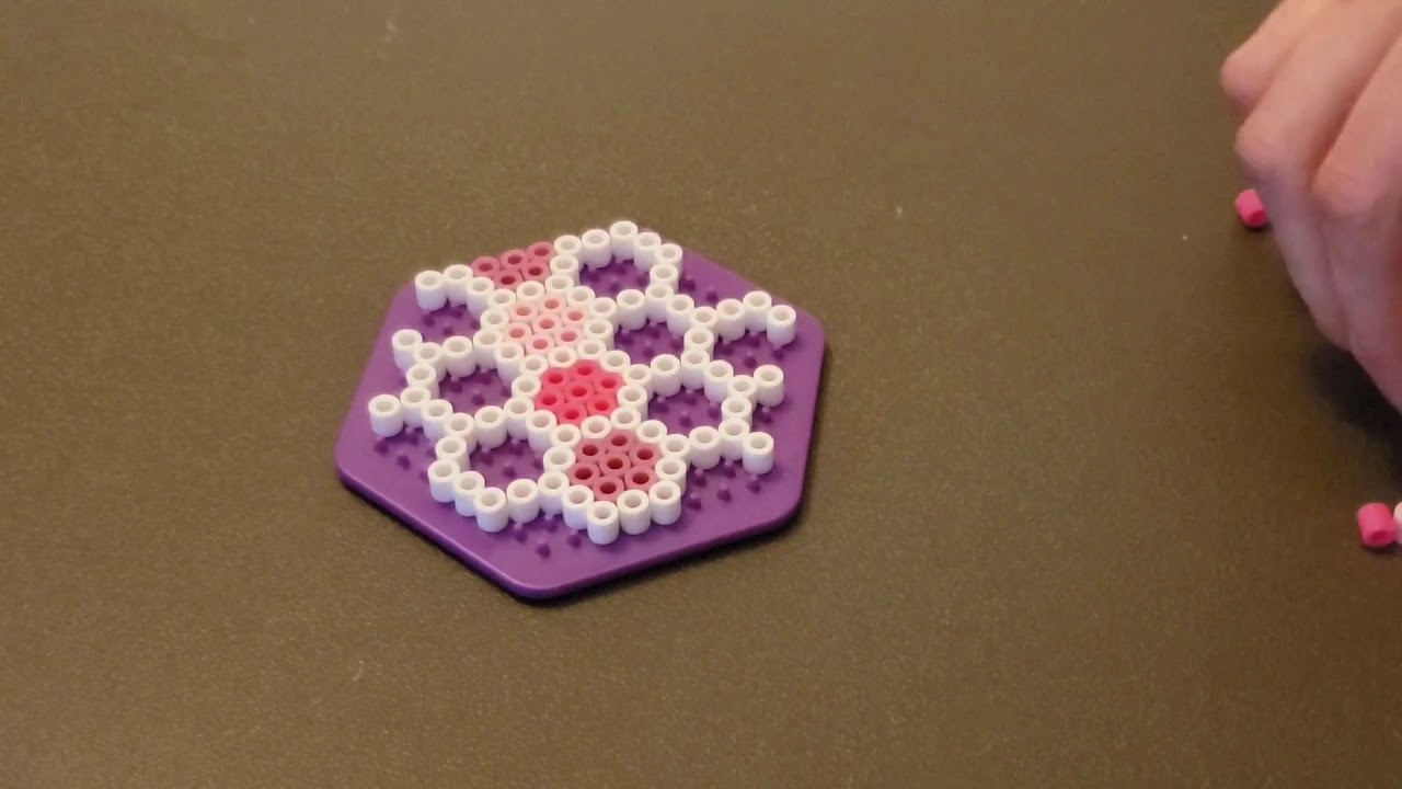 Perler Bead Hexagon Pattern Coasters