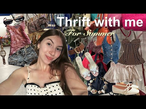 THRIFT WITH ME *for Summer*🥥🍹mermaidcore, euro summer, y2k, 90s chic + haul