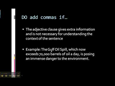 Adjective Clause Comma Lecture Part I