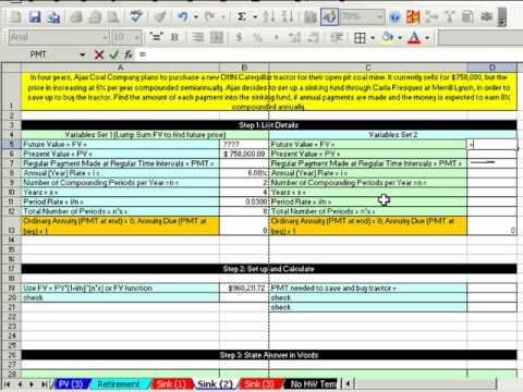 Excel Busn Math 62: Sinking Funds