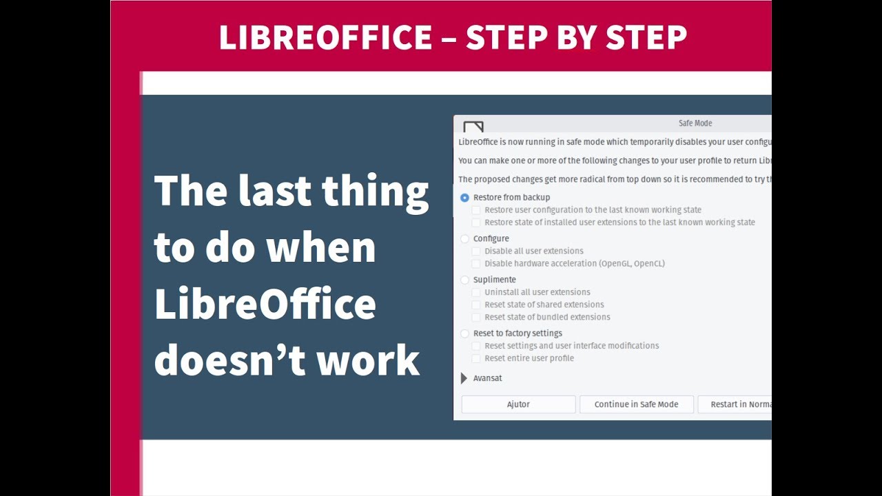When LibreOffice doesn't work - what you can do