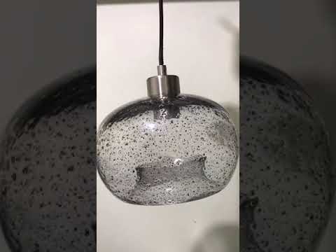 CASAMOTION Pendant Lighting Handblown Rustic Seeded Glass Drop Ceiling Lights Ni