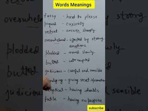 Some interesting Word Meanings.