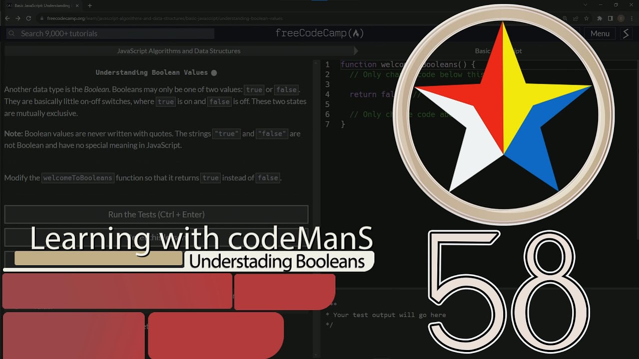 JavaScript Basic 58: Understanding Boolean Values | FreeCodeCamp