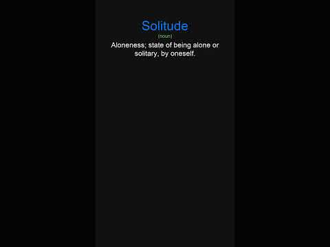 Solitude - Word of the Day | Learn English Vocabulary