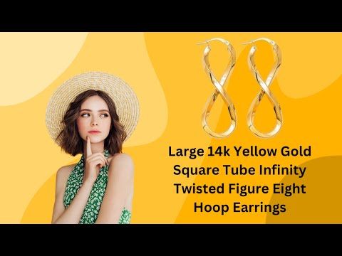 Large 14k Yellow Gold Infinity Twisted Hoop Earrings – Elegant & Stylish!