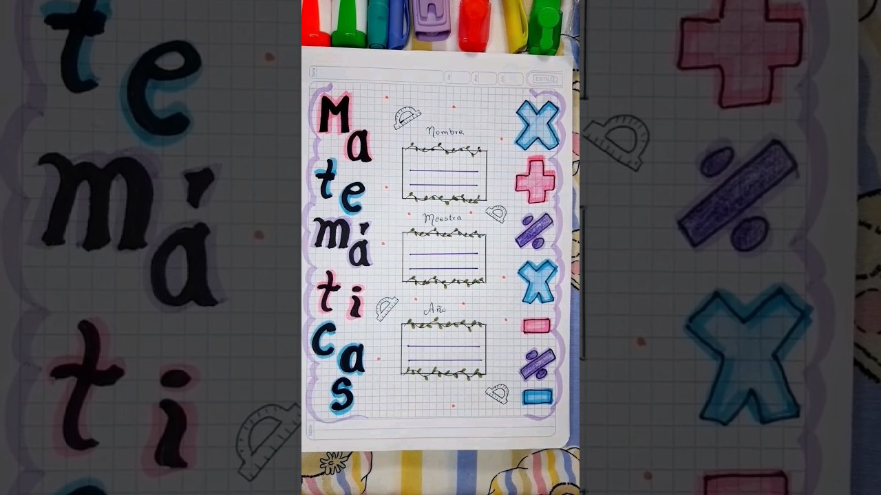 Carátula de Matemáticas #caratulas #portadas #shortsvideo #creatividad #viral #love #creatividad