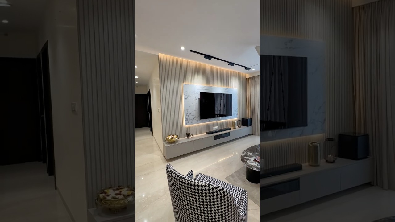 Luxury Tv Unit Design #shorts #shortvideo #short  Designed by Surekh Interior