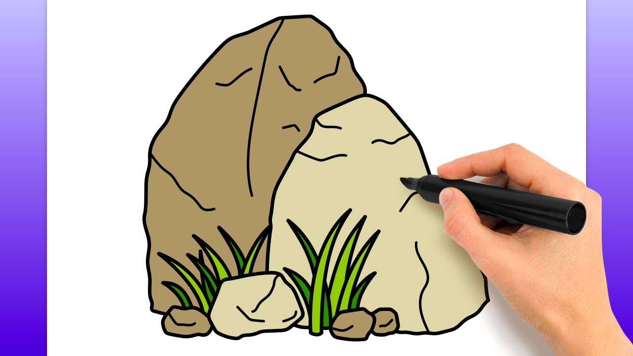 Cómo Dibujar Rocas (Tutorial De Dibujo Fácil)
