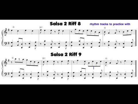 Two Salsa piano examples from the book Latin Solo Series for Piano/Keyboards