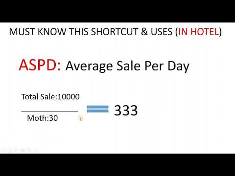 Full form of APC,ASPD,ACPD,MTD & How to calculate them.#hotelmanagement #hotelmanagementcourses