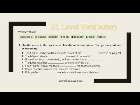 CEPT Practice - B1 level vocabulary with dict