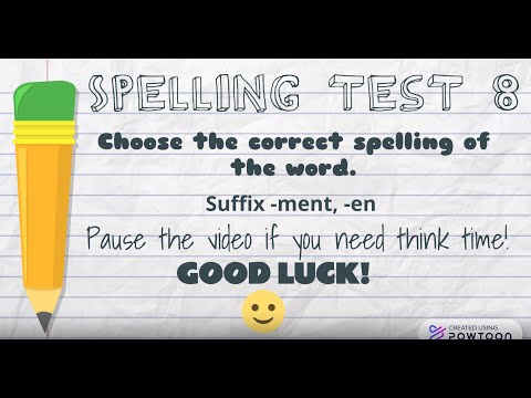 4th Grade Spelling Test #8 suffix -ment, -en