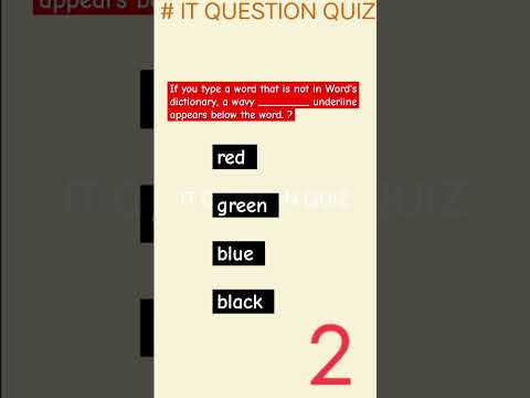 If you type a word that is not in Word's dictionary, a wavy _____ underline appears below the word.?