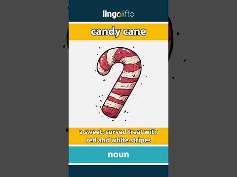 🇬🇧 Candy Cane Meaning : Flash Card : Learn English Vocabulary
