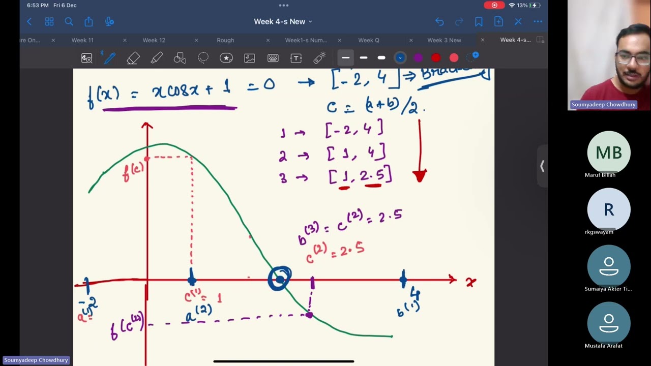 Week 5 | Course on  Introduction to Numerical Methods using MATLAB
